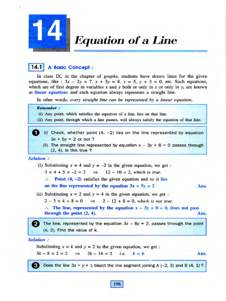 Chapter-14 - Equation of A Line | PDF