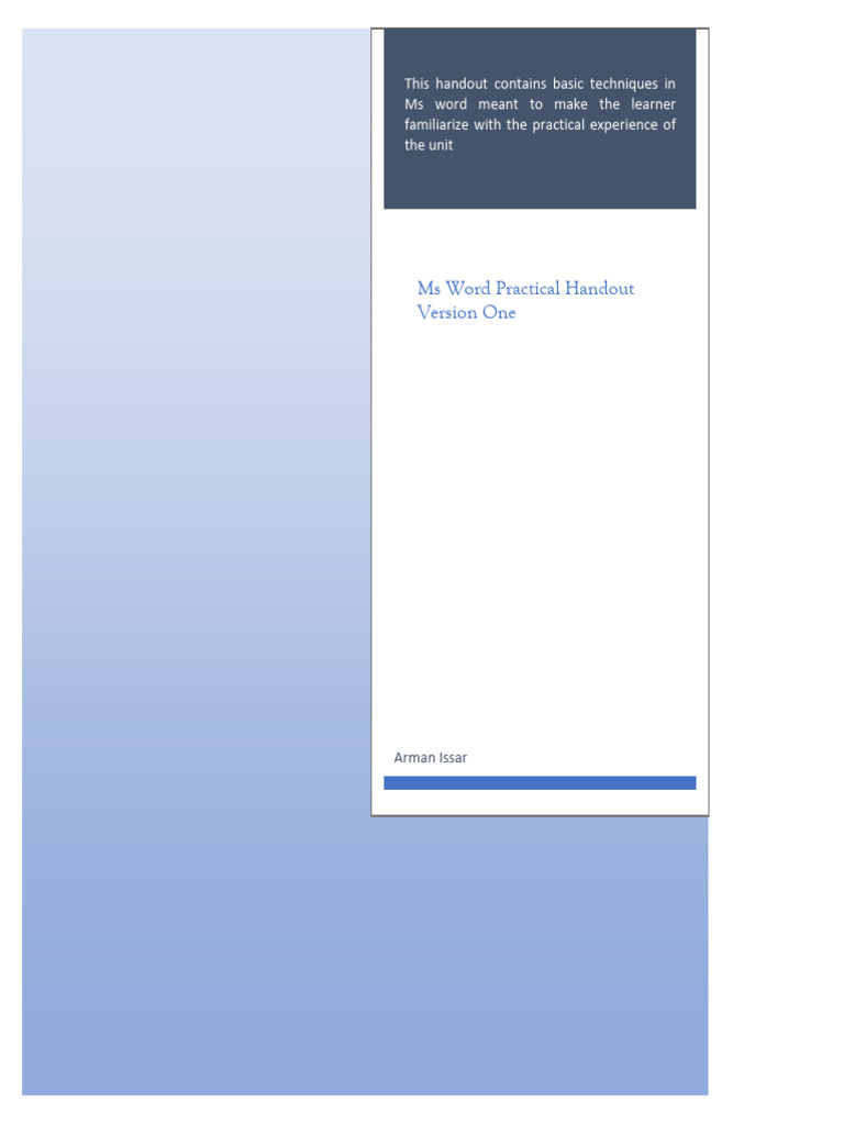 MS WORD-Practicals | PDF | Performance Appraisal | Psychology