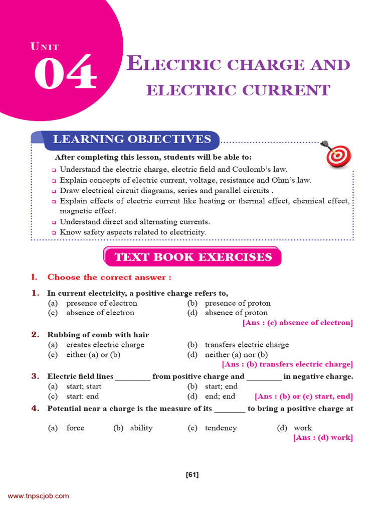 9th Science Guide Unit 4 - EM | PDF | Electricity | Electric Current