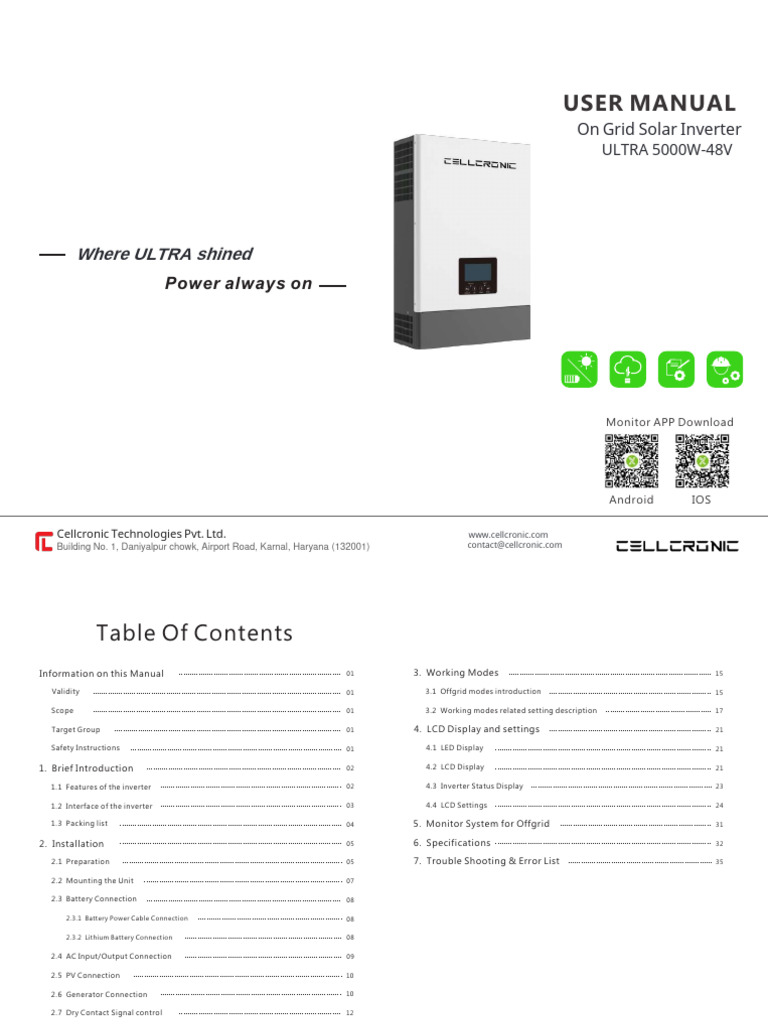 ULTRA 5000W Inverter User Manual | PDF | Power Inverter | Electric ...