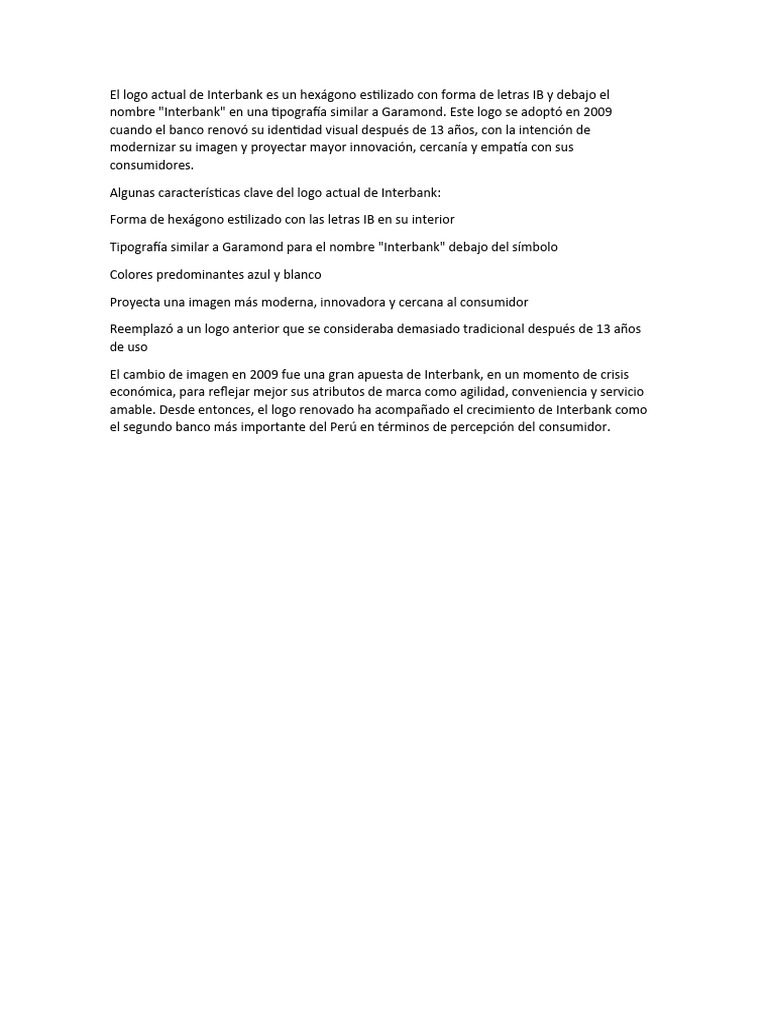 El Logo Actual de Interbank Es Un Hexágono Estilizado Con Forma de ...