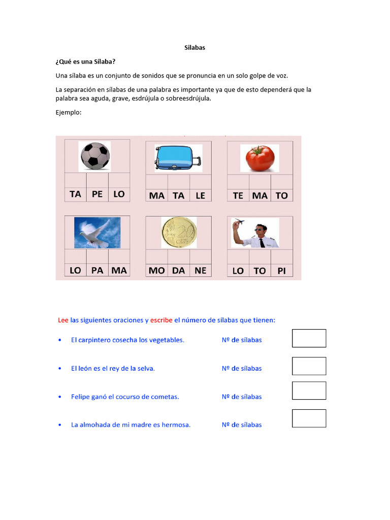 Guía de Sílabas y Clasificación | PDF | Fonética | Fonología