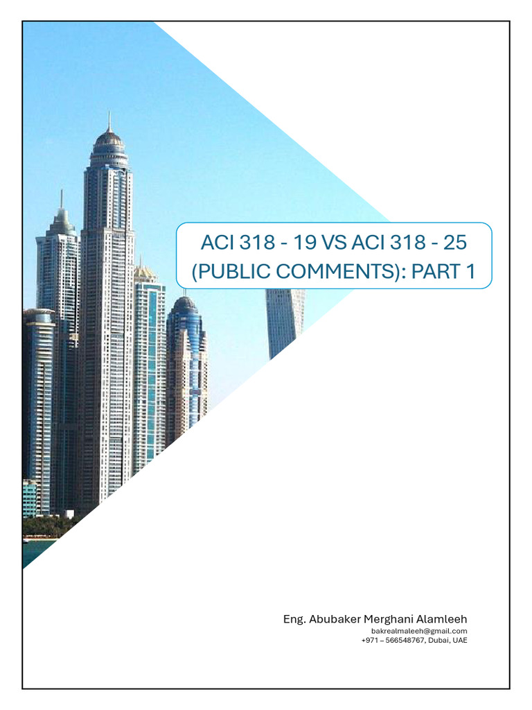 ACI 318 - 19 VS ACI 318 - 25 (Public Comments) : Part 1: Eng. Abubaker ...