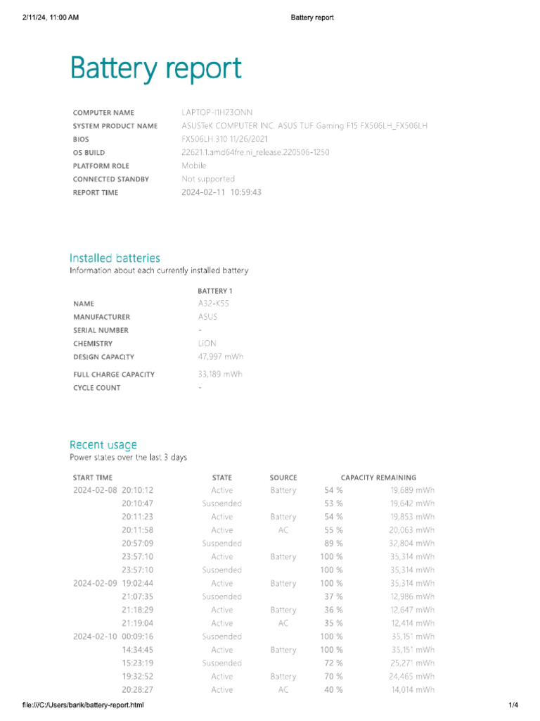 battery report | PDF