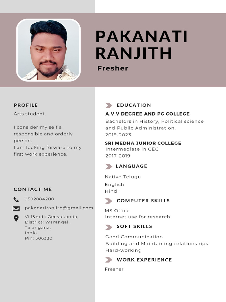 Ranjit CV - PNG | PDF