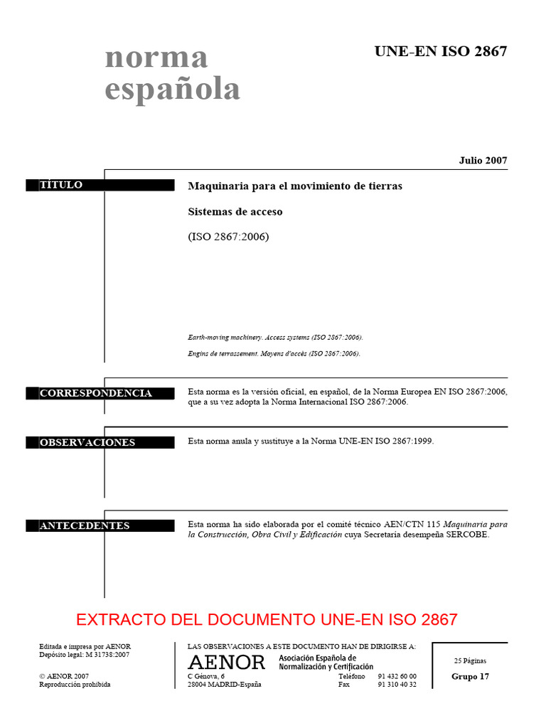 (Ex) Une-En Iso 2867 2007 | PDF