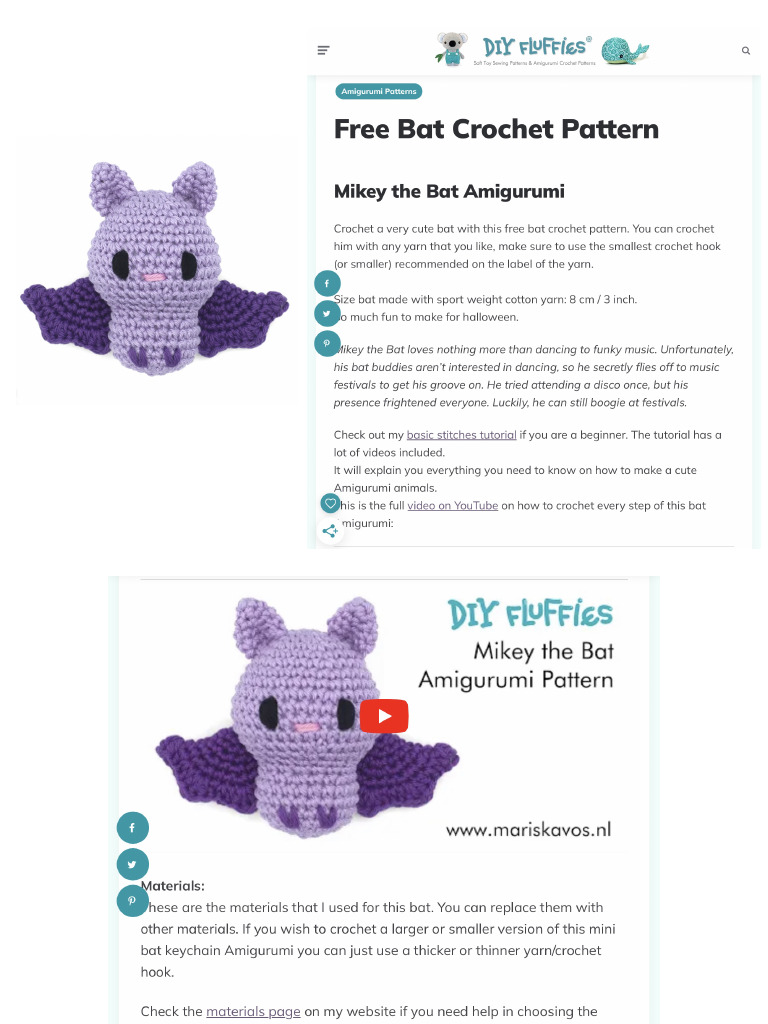 Free Bat Crochet Pattern | PDF