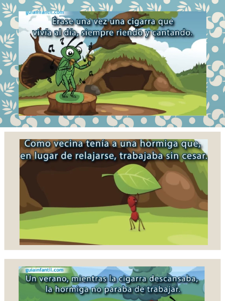 Fábula La Cigarra y La Hormiga | PDF