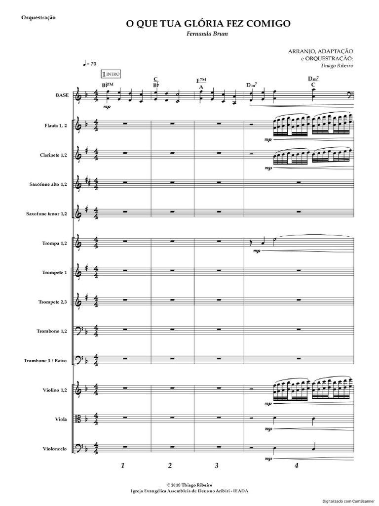 O Que Tua Glória Fez Comigo (Grade Partes) | PDF