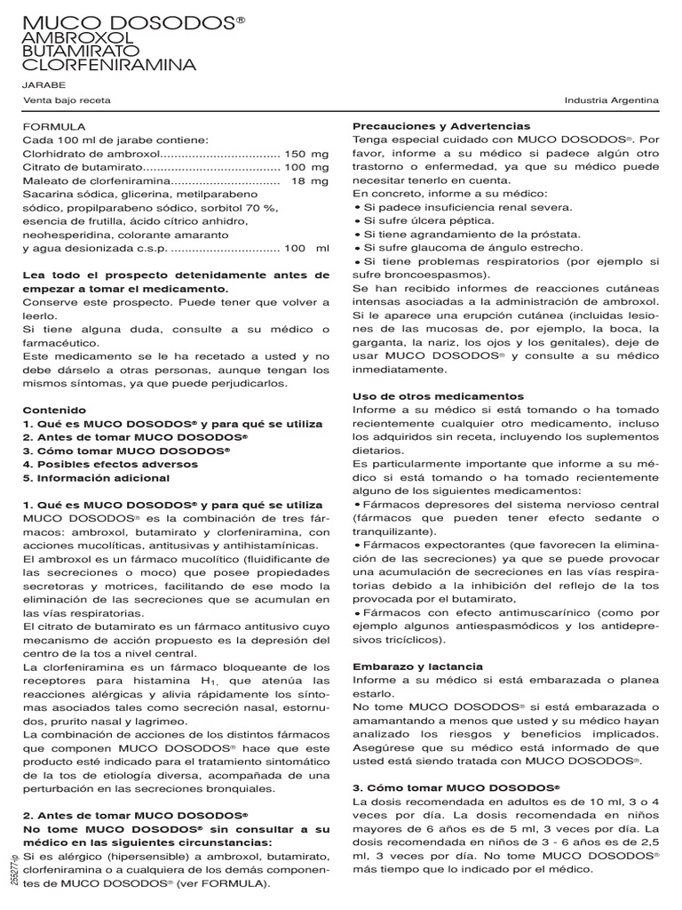 Muco Dosodos Paciente | PDF | Farmacología | Medicina