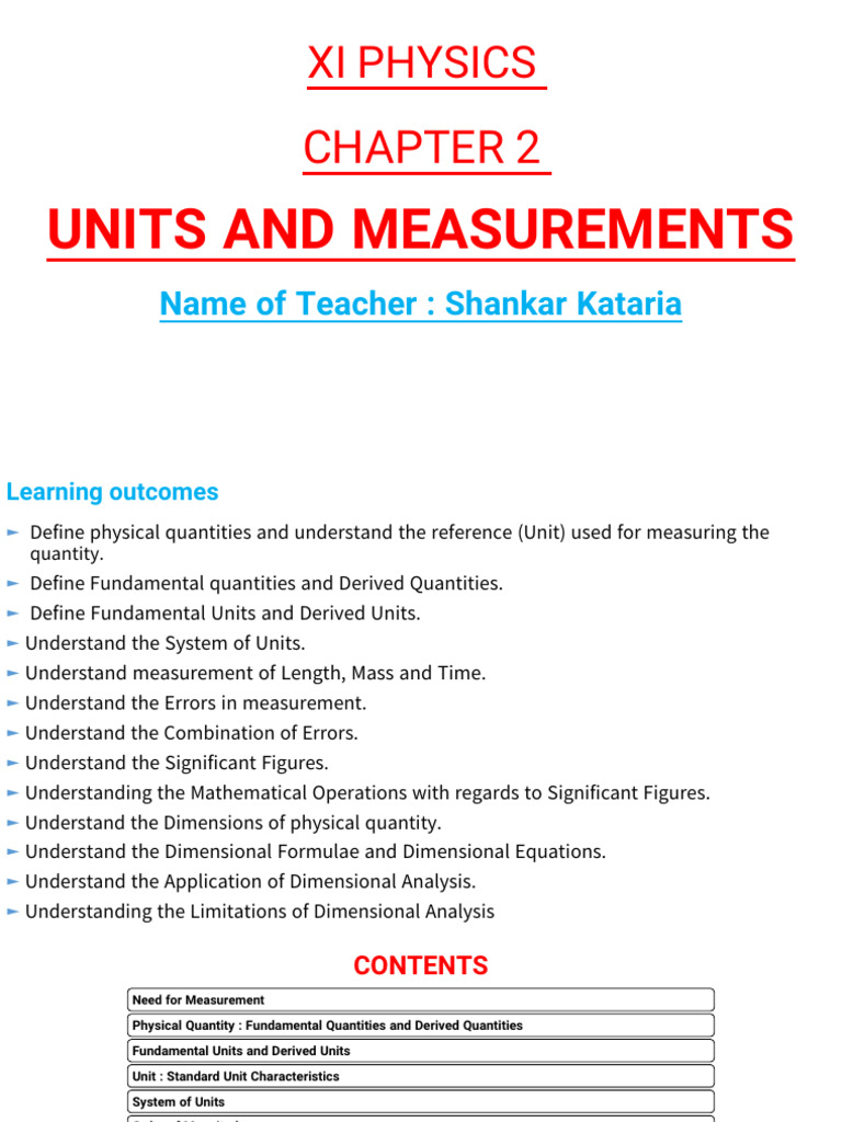 Units and Measurements 1 | PDF | Measurement | Quantity