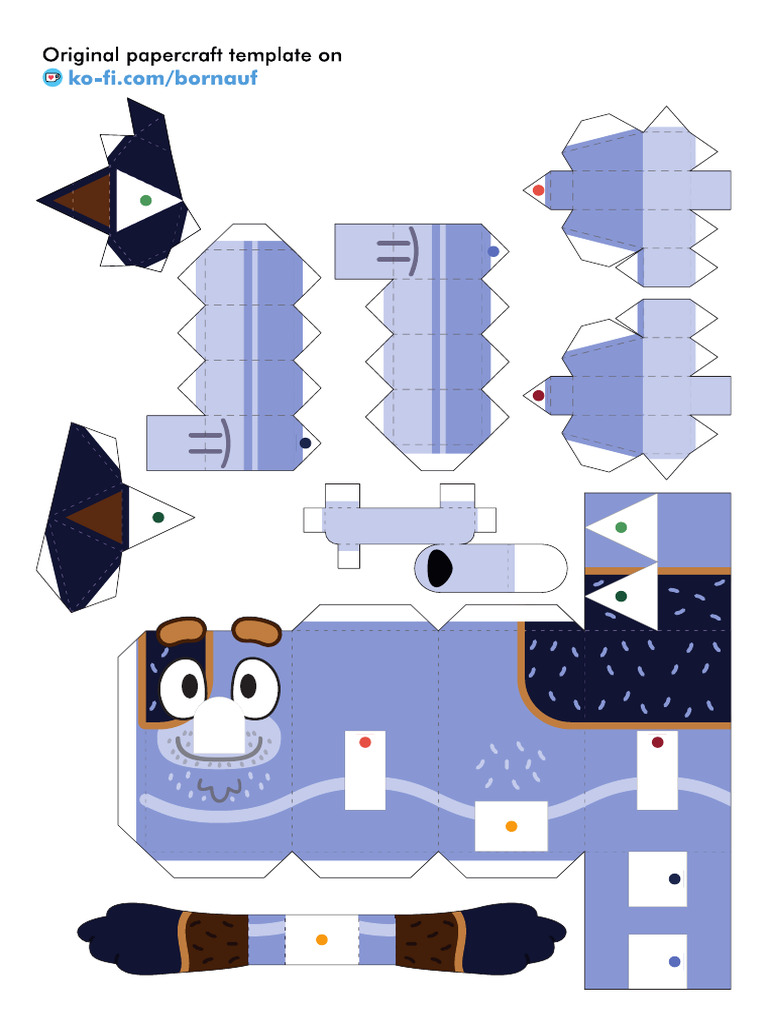 StripeTrixie Muffin Socks - Bluey Papercraft | PDF