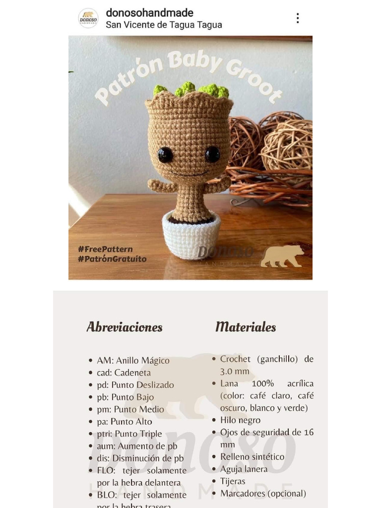 Patrón Baby Groot | PDF