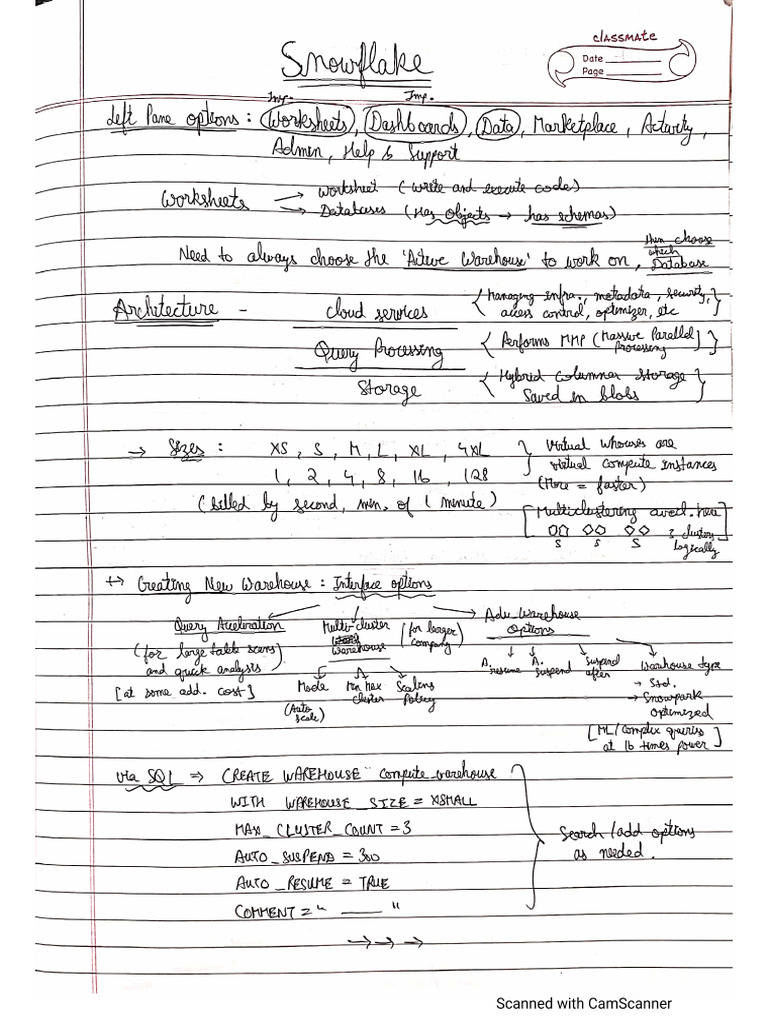 Snowflake Notes | PDF