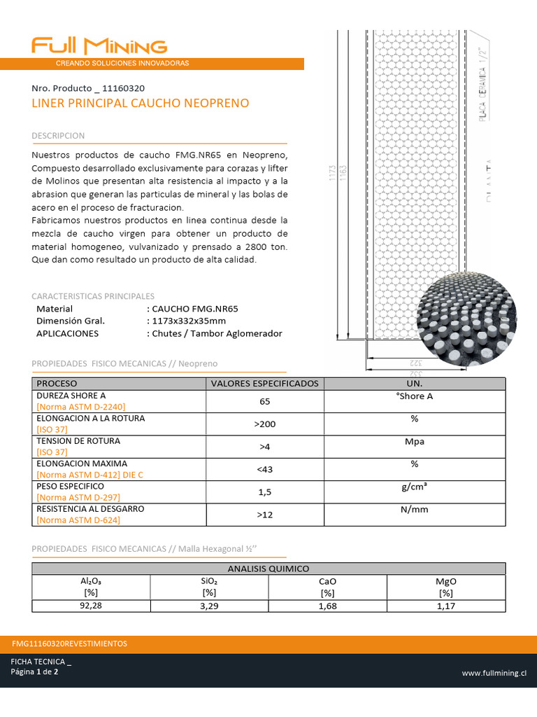 FULLMining - 11160320 - Liner Principal Caucho Neopreno | PDF ...
