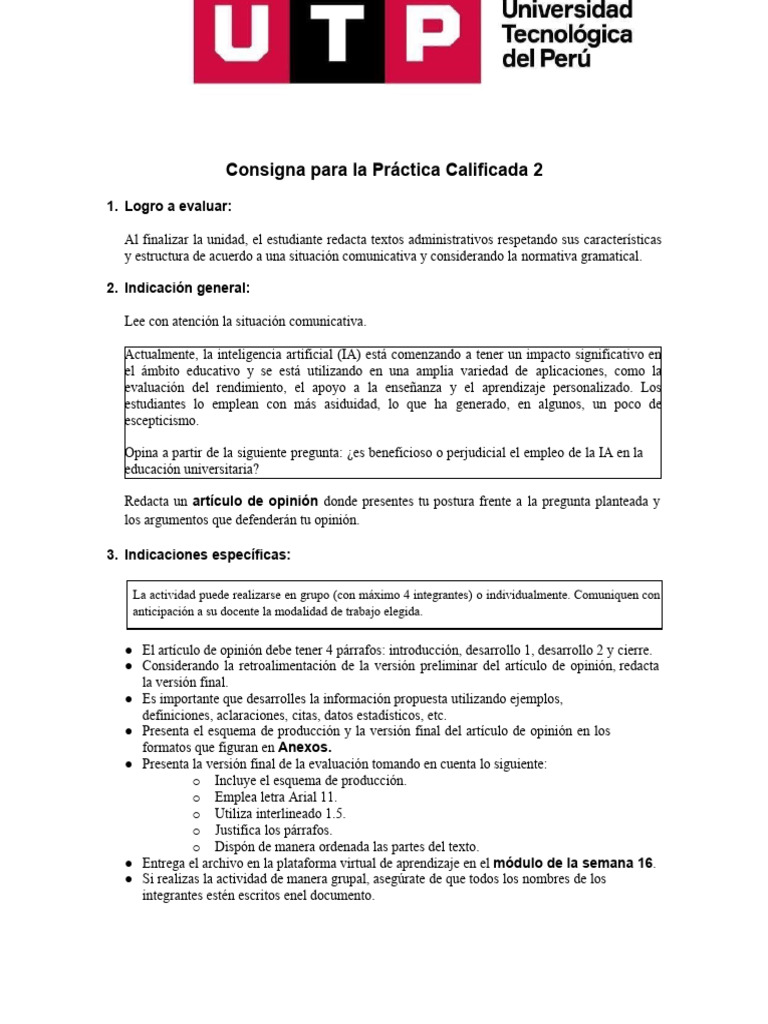 Pc2 - Comprensión y Redacción de Textos LL | PDF | Inteligencia artificial | Inteligencia (IA) y ...
