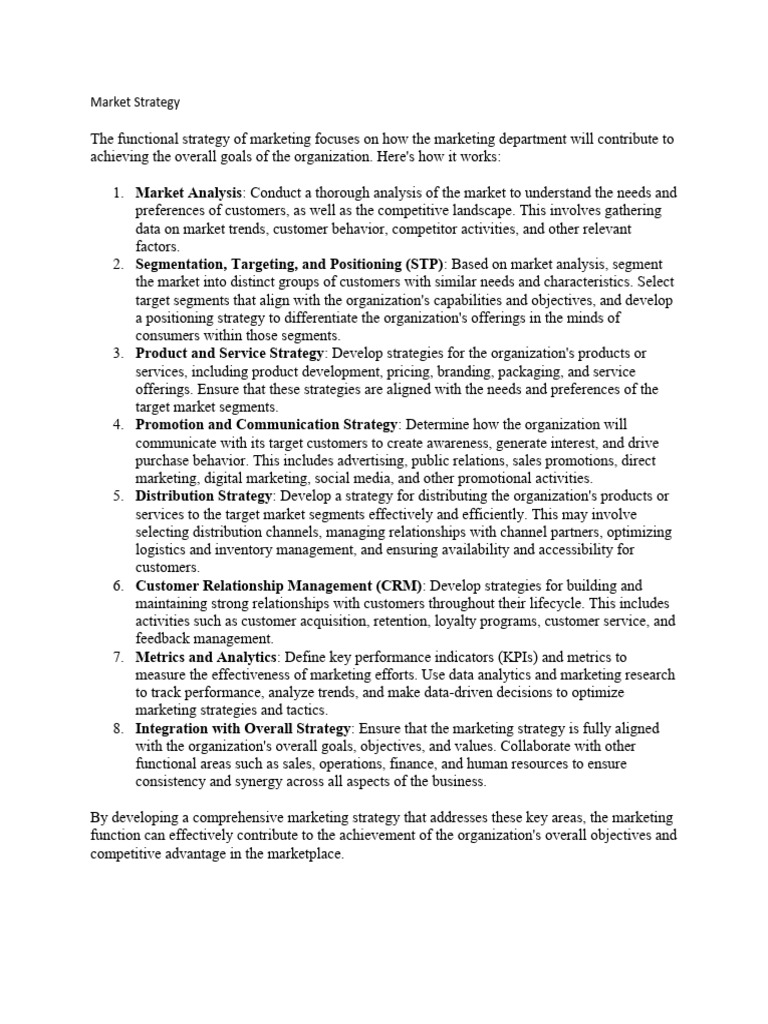 Functional Strategies | PDF | Strategic Management | Supply Chain