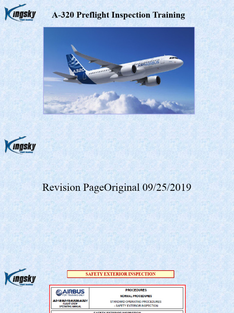 A320 Preflight Inspection Training Kingsky | PDF | Landing Gear | Valve