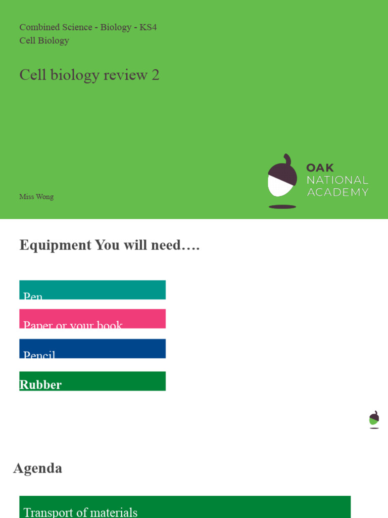 Cell Biology Review (Part 2) - Presentation | PDF | Osmosis | Diffusion