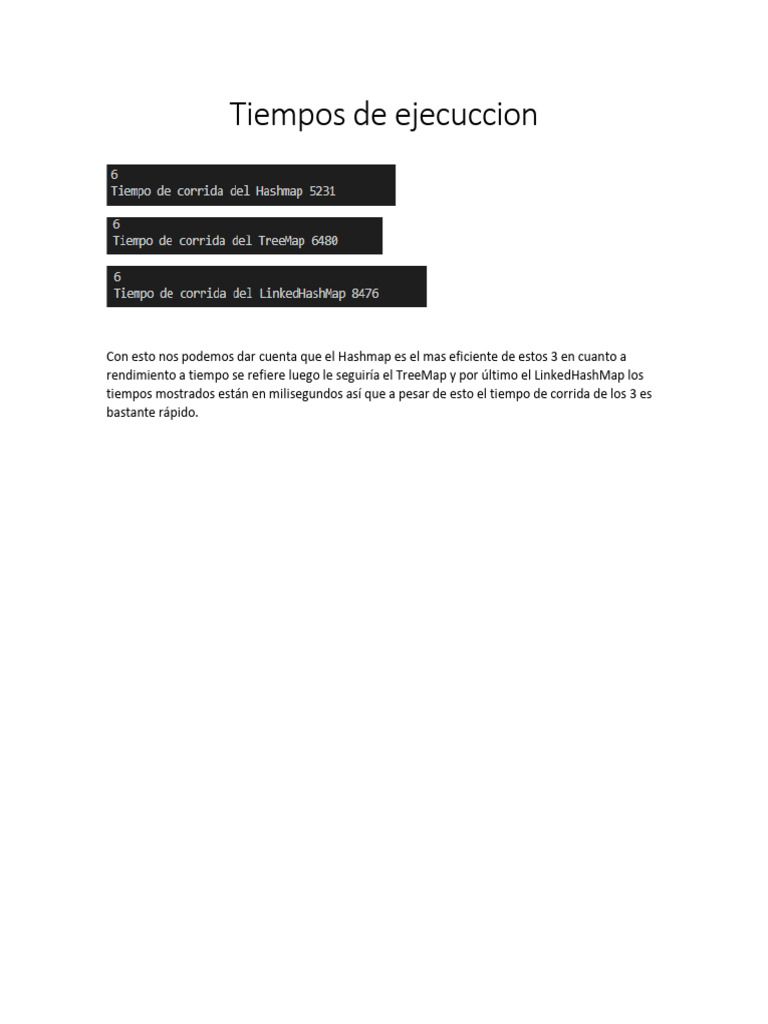Eficiencia de Hashmap vs TreeMap vs LinkedHashMap | PDF