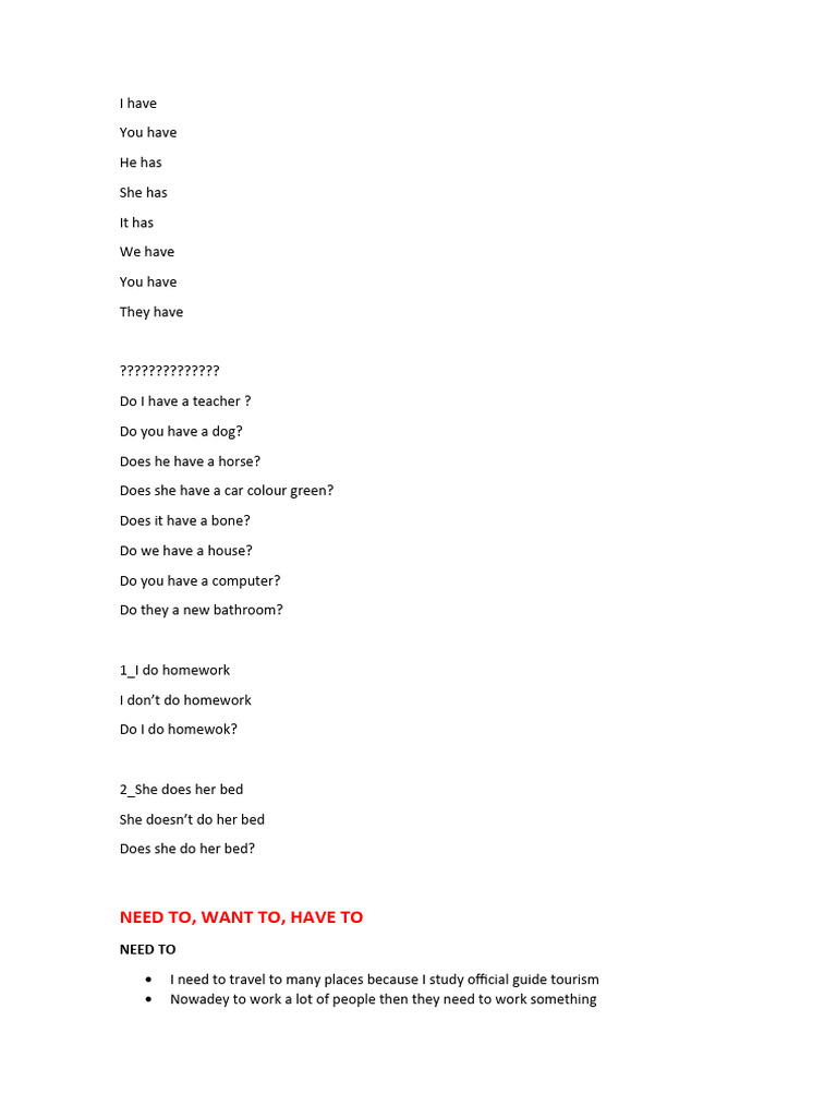 Have To, Want To | PDF
