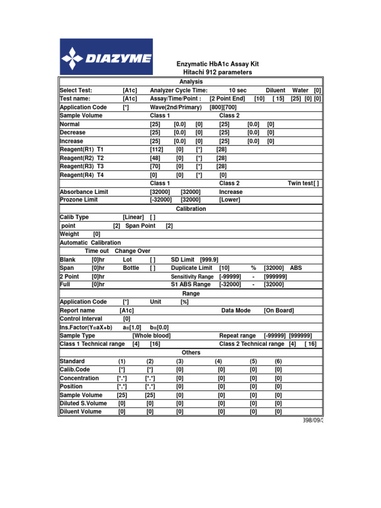 Hitachi 912 HbA1c | PDF