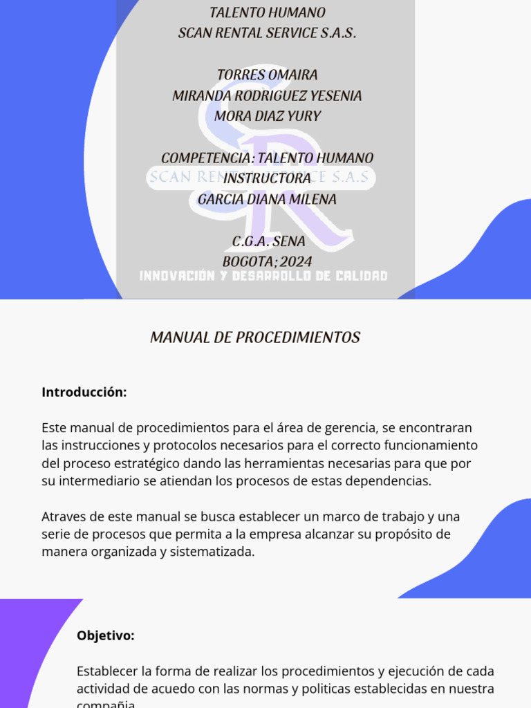 TALLER 4 MANUAL DE PROCEDIMIENTOS Y FLUJOGRAMAS | Descargar gratis PDF | Business | Calidad ...