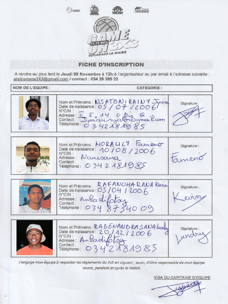 Fiche D'inscription | PDF