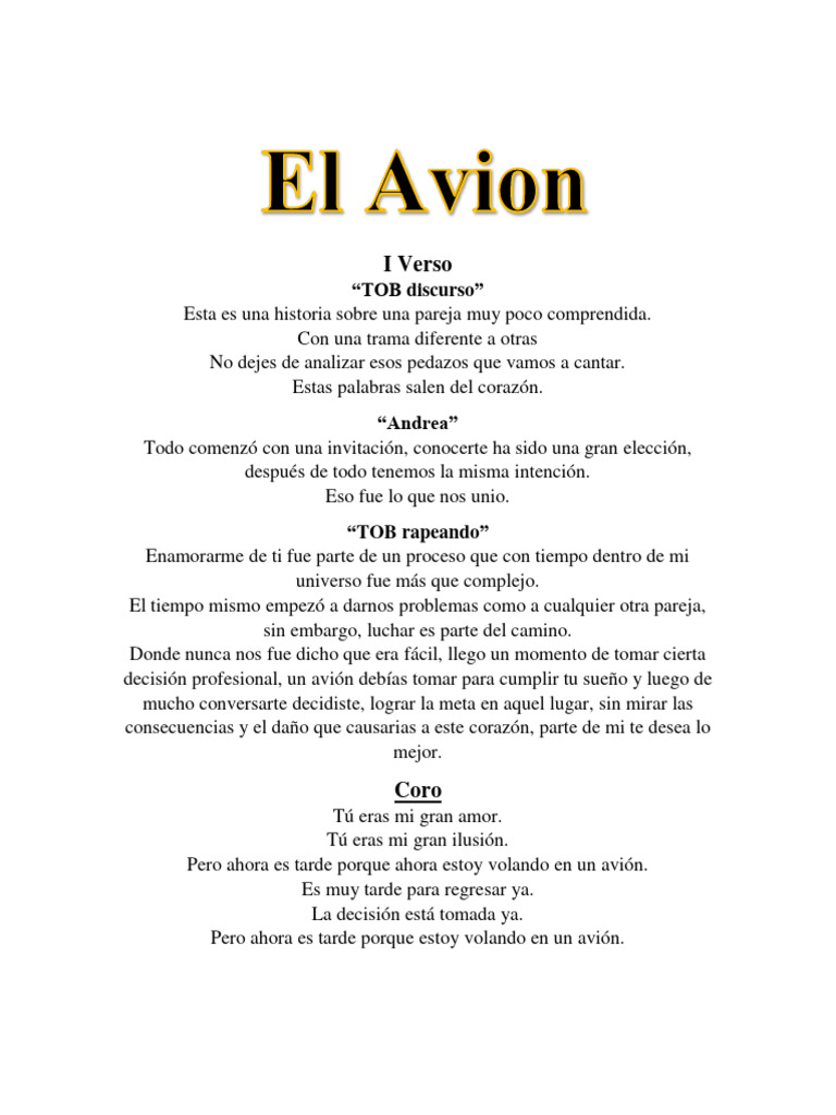 El Avion | PDF | Amor