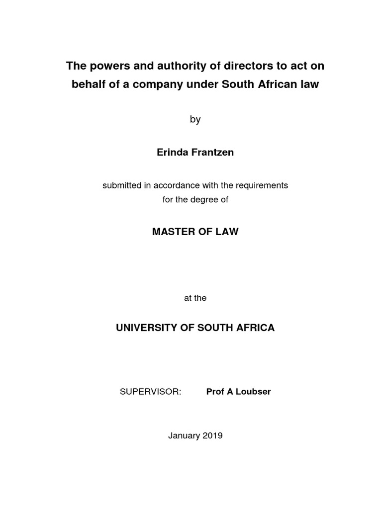 Dissertation Frantzen e | PDF | Common Law | Law Of Agency