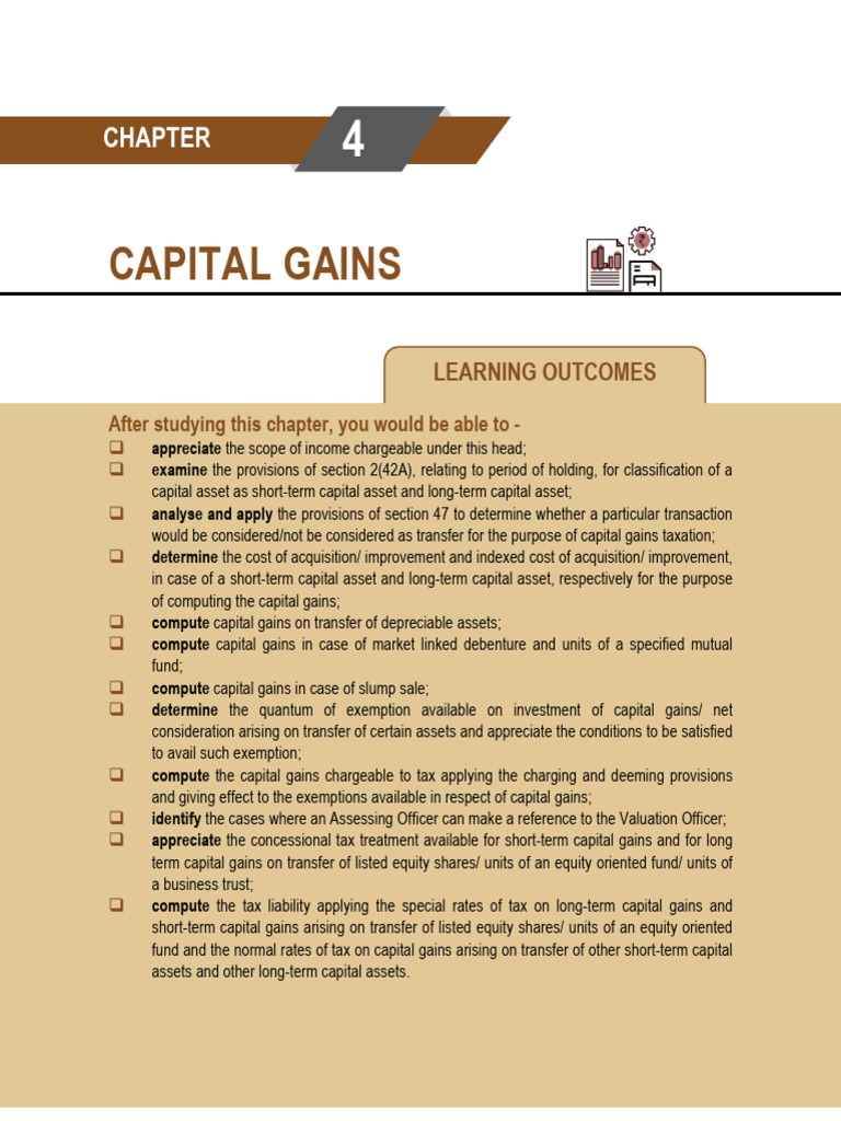 Chapter 4 Capital Gains | PDF | Capital Gains Tax | Securities (Finance)
