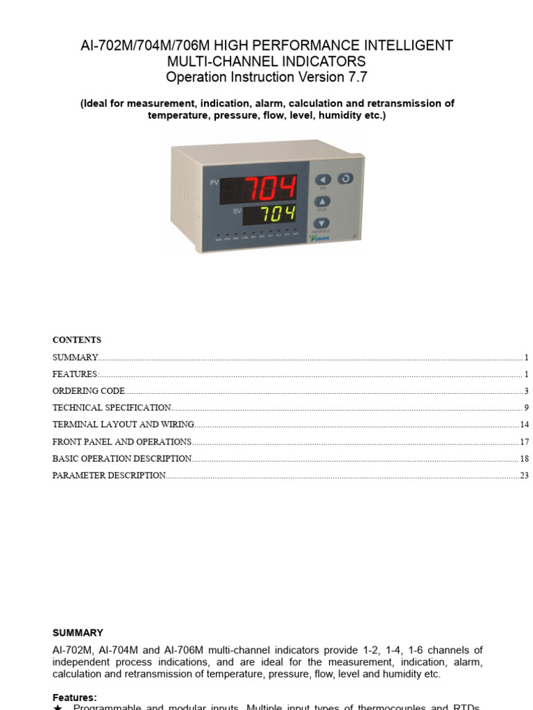 AI702M704M706M - V77 Prepration Tank | PDF | Instrumentation ...
