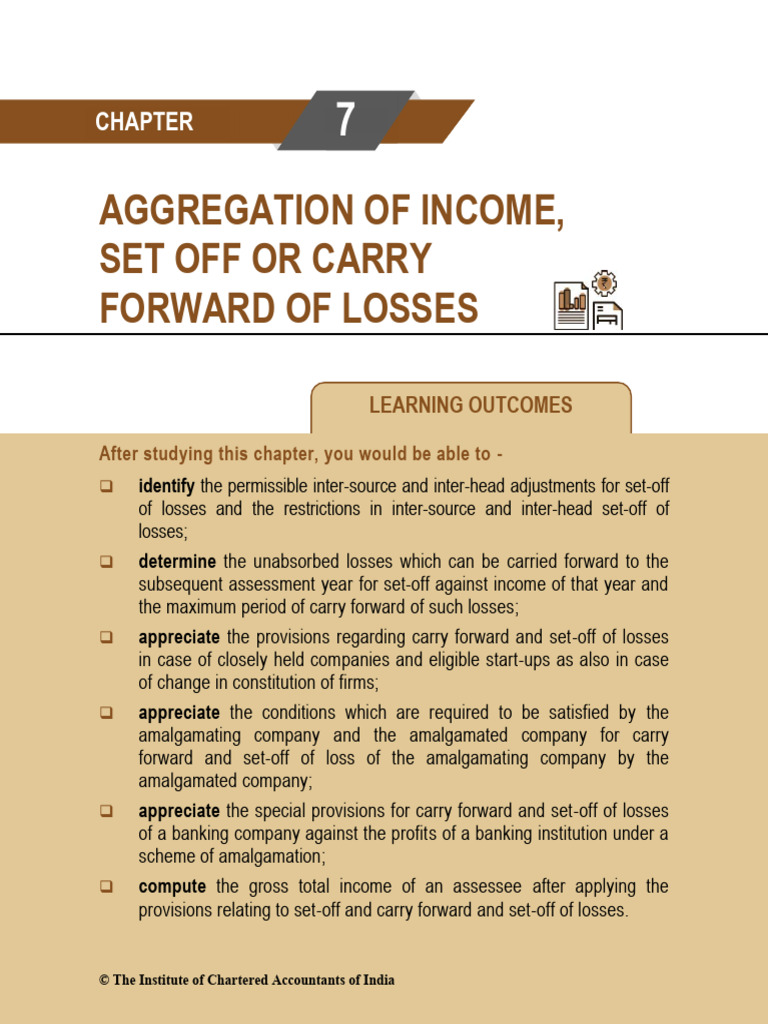 Chapter 7 Aggregation of Income, Set Off or Carry Forward of Losses ...