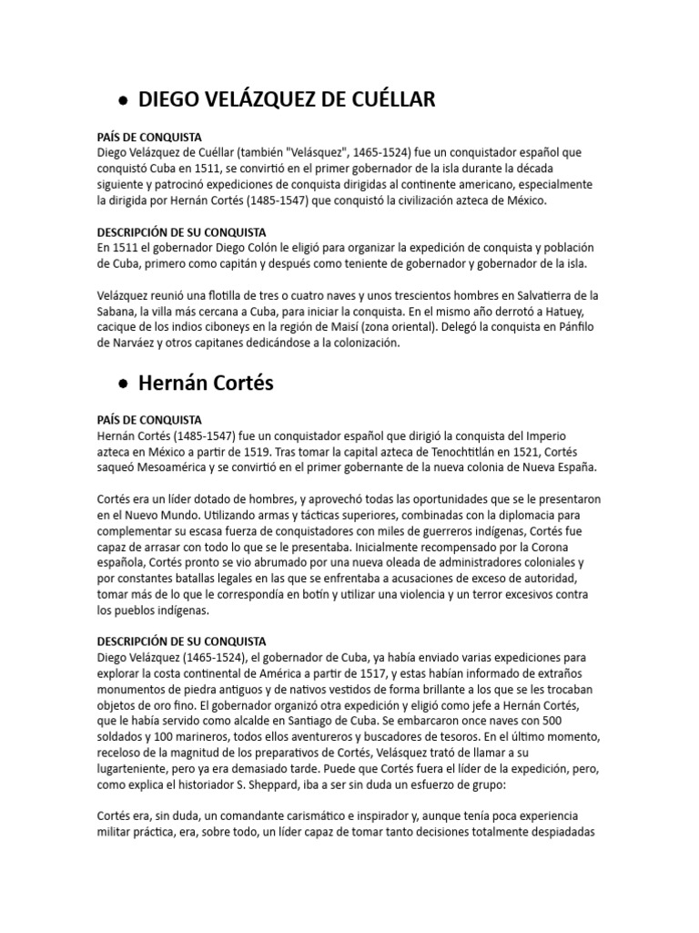 Conquistadores de América | PDF | Francisco Pizarro | Hernán Cortés