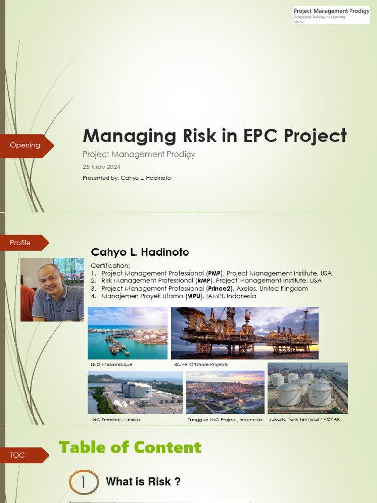 Managing Risk in EPC Project | PDF | Risk | Risk Management