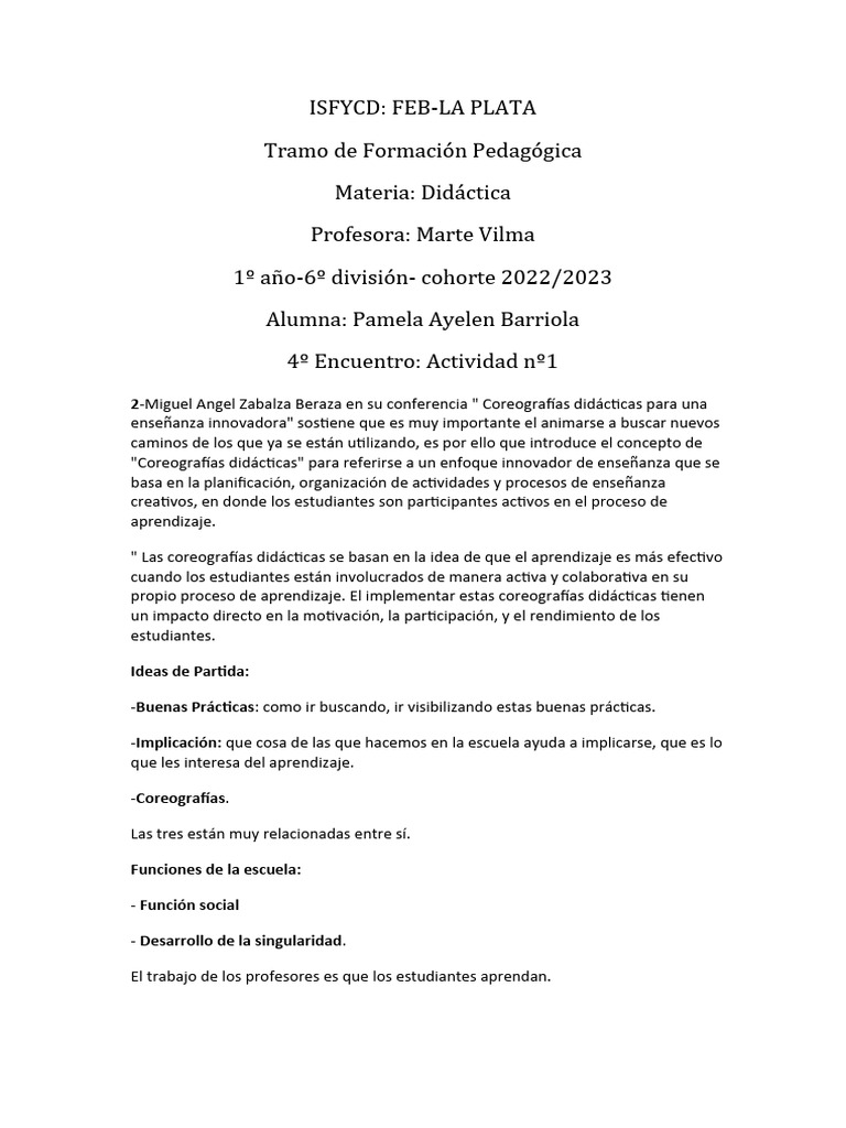 Coreografías Didácticas | PDF | Enseñando | Aprendizaje