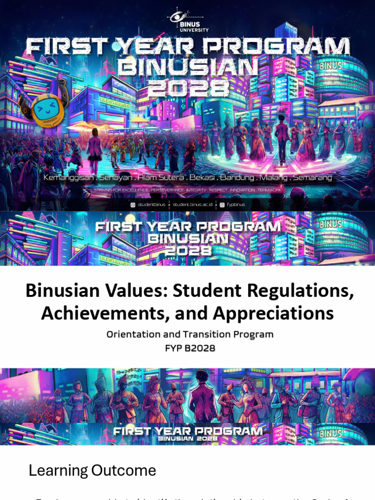 Binusian Values - Regulations, Appreciation & Achievement ...