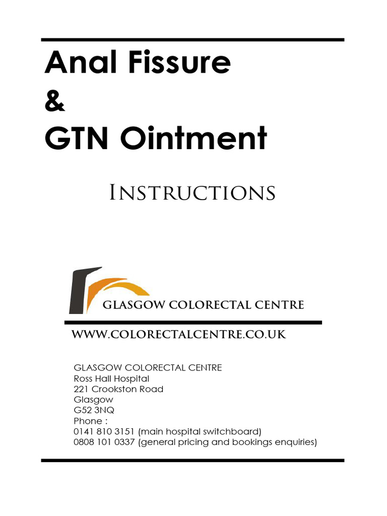 GTN Ointment Glasgow Colorectal Centre | PDF | Prescription Drugs ...