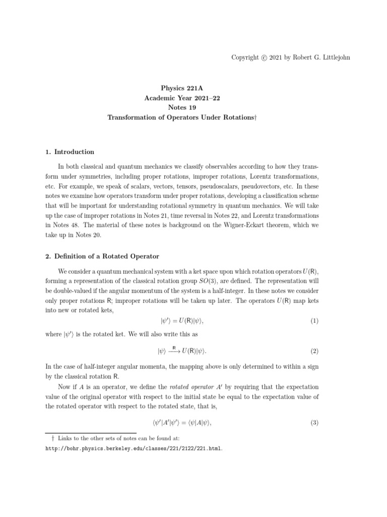 Transfop | PDF | Operator (Mathematics) | Spectral Line