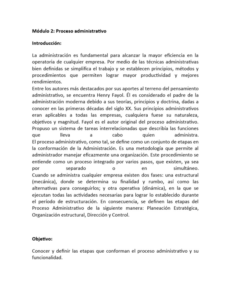 Módulo 2 Proceso Adm Descargar Gratis Pdf Planificación Business