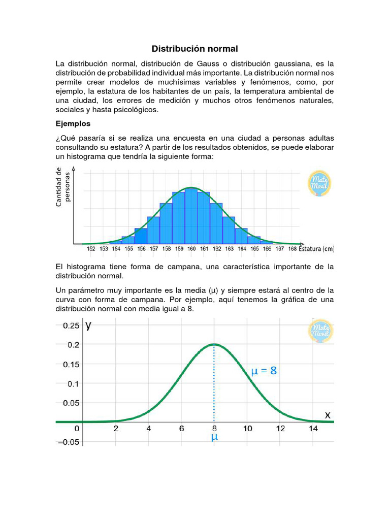 Distribución Normal | PDF | Distribución normal | Desviación Estándar