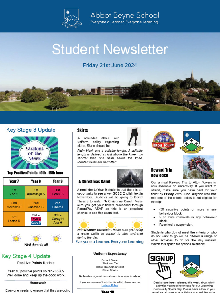 Student Newsletter - Friday 21st June 2024 | PDF