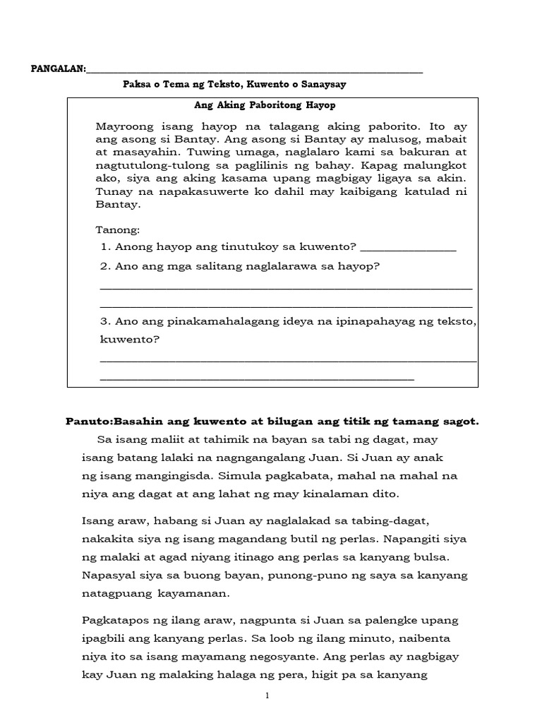 EDITED NLC Reading 3 Enhancement WS v.1 | PDF