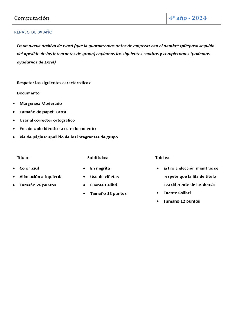 TP Repaso de 3º Año | PDF | Informática