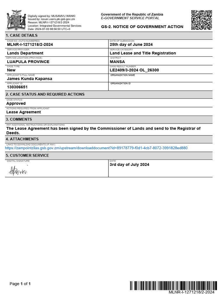 MLNR-I-1271218 - 2-2024 - Notice of Action Approved | PDF