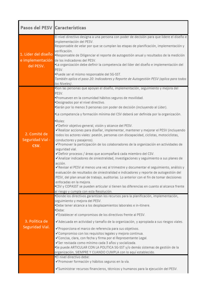 Pasos Del PESV | PDF | Riesgo | Planificación