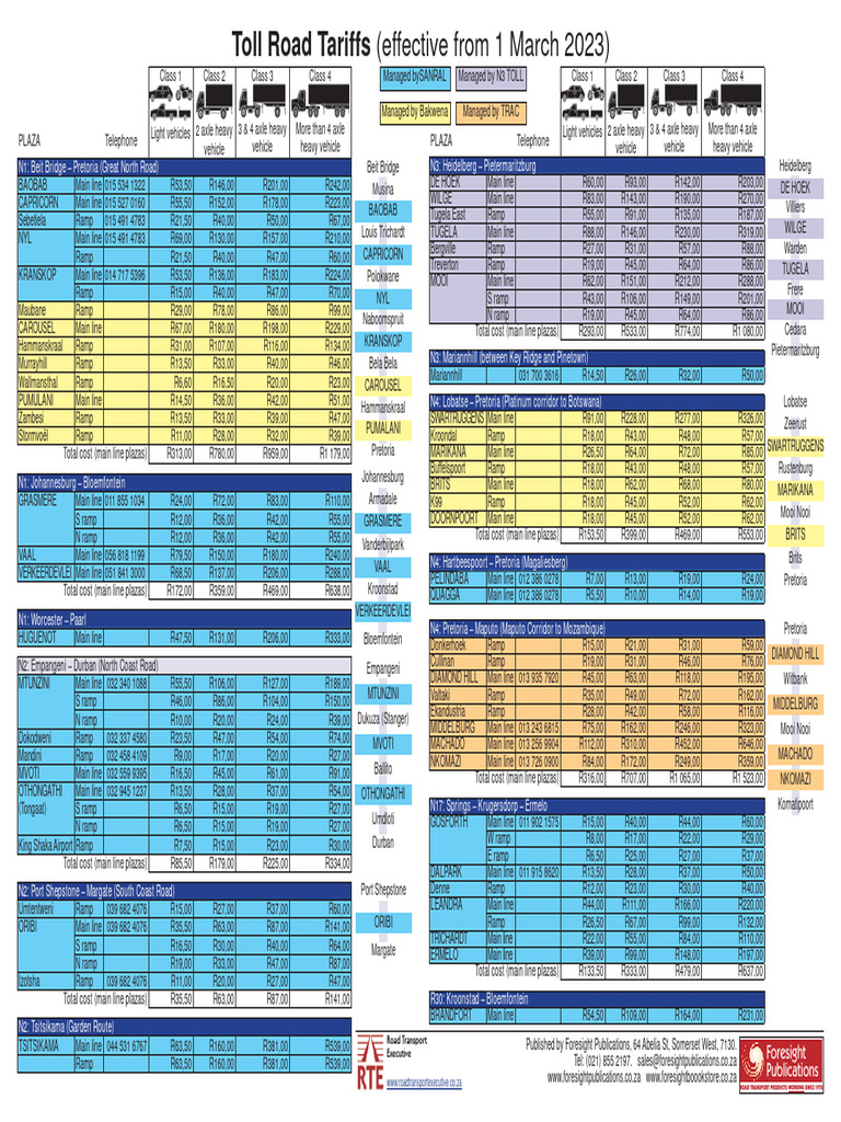 Toll Fees 2023 | PDF | Transport