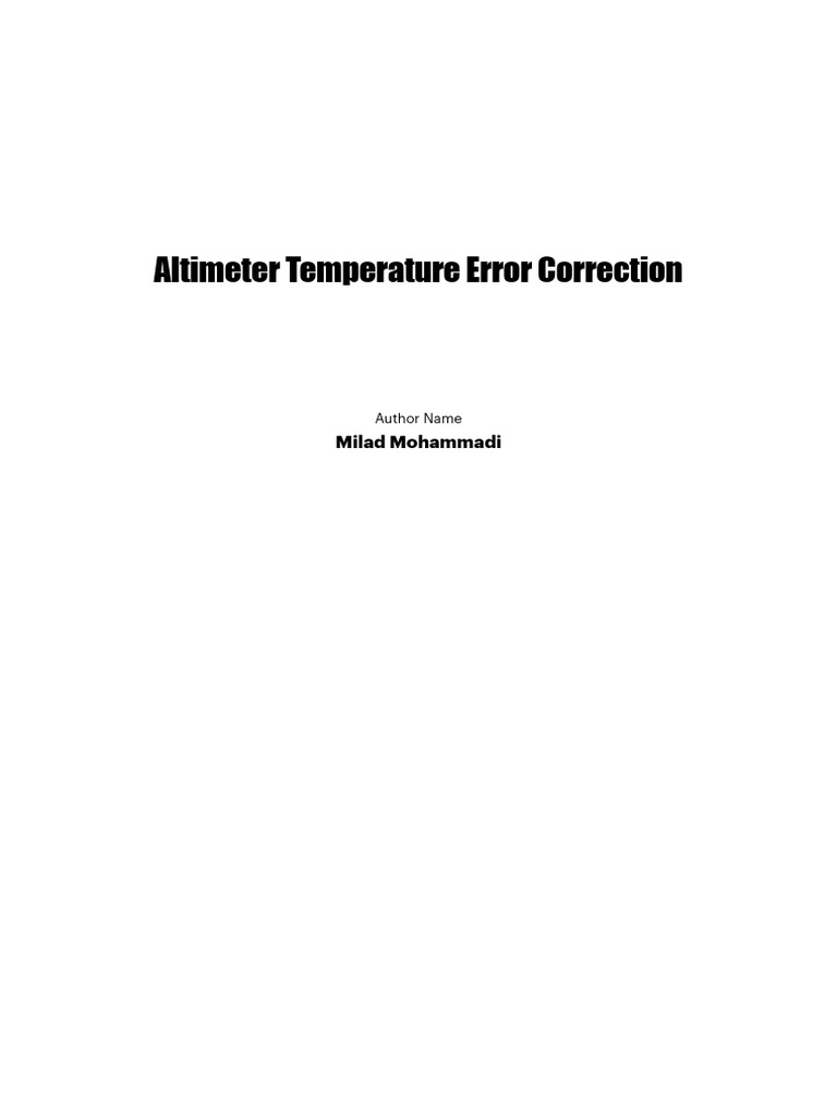 Altimeter Temperature Error Correction | PDF | Atmospheric Pressure | Instrument Flight Rules
