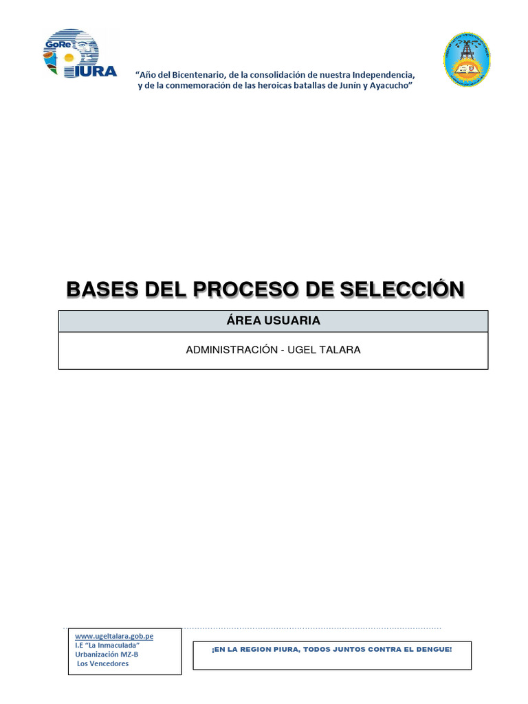 UGEL Talara: Convocatoria CAS 2024 | PDF | Documento de identidad