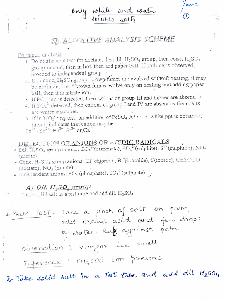 Salt Analysis Scheme | PDF | Salt (Chemistry) | Chemical Substances